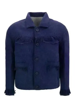 BAZISZT Bazszi Vedu Reversible Fringed Jacket Blue