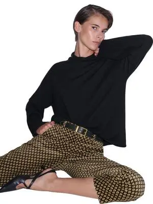 ME+EM High Neck Relaxed Cashmere Sweater - Black