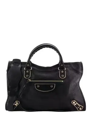 BALENCIAGA Balenciaga City Classic Metallic Edge Leather Satchel