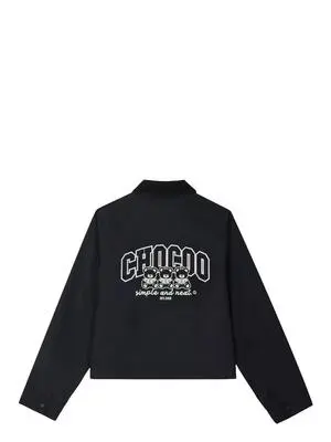 CHOCOOLATE Corduroy Collar Logo Patch Jacket - Black
