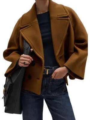 ME+EM Crop Swing Coat - Camel