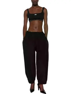 ENTIRE STUDIOS Drawstring Cuff Wide Leg Trousers - Black