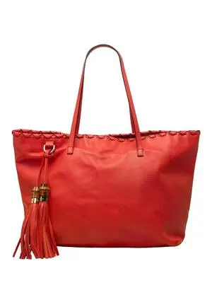 GUCCI Gucci Calfskin Peggy Braided Tote Bag