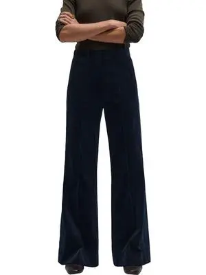 ME+EM Corduroy Wide Leg Trousers - Navy