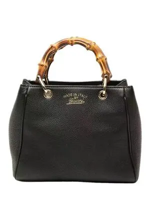 GUCCI Gucci Calfskin Bamboo Shopper Satchel