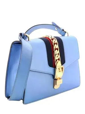 Gucci Sylvie Leather Small Shoulder Bag - Blue