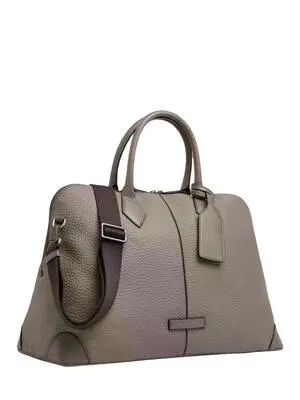 THE BRIDGE Leather Travel Bag - Grey