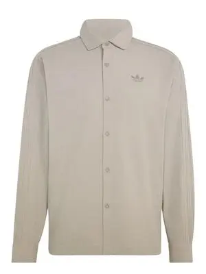 Adidas 3-stripes Button Up Shirt - Silver Pebble