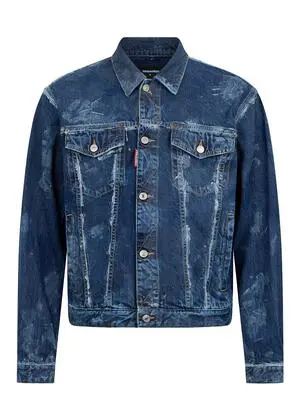 DSQUARED2 Dsquared2 Dark Frosted Oversized Denim Trucker Jacket