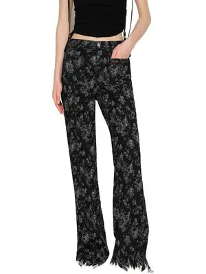 Fabrique Sylvia Custom Jacquard Flared Jeans - Black