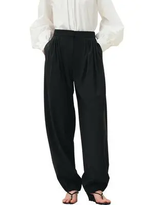 Fabrique Rio Drapey Balloon Wool Blend Trousers - Black