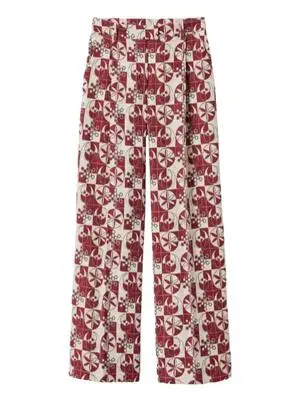 La DoubleJ Printed Wide-leg Trousers - Red