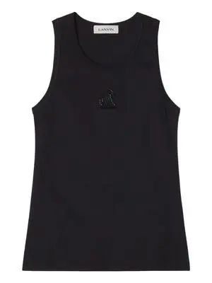 LANVIN Sleeveless Vest With Round Neck - Black