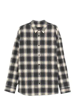 JUUN.J Check Motif Relaxed Shirt - Gray