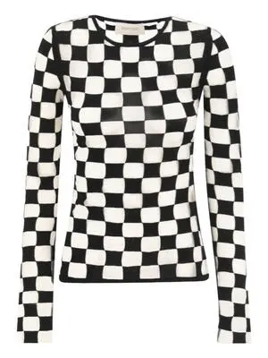 Sportmax Checkerboard Crewneck Jumper - White