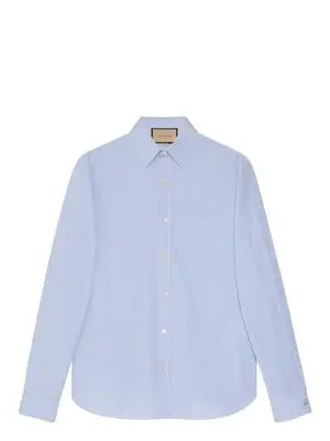Gucci Gucci Pinstriped Buttoned Shirt Blue