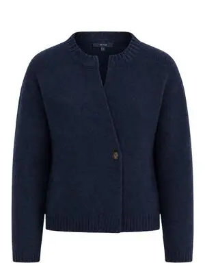 Soeur Long Sleeve Open-front Cardigan - Navy Blue