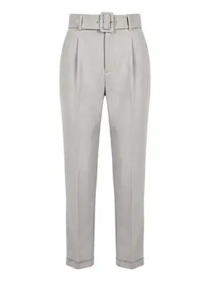Marni Tailored Belted Wool Trousers - Grey
