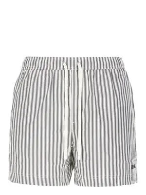 Zegna Striped Drawstring Swim Shorts - Gray