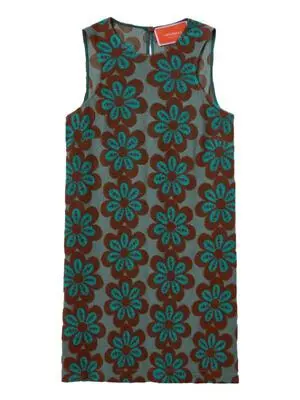LA DOUBLEJ La Double J Racer Floral-Print Mini Dress