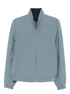 Brioni Zip-fastening Long-sleeve Jacket With Stand Collar - Blue