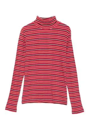 Dries Van Noten Striped High Neck Long Sleeve Top - Red