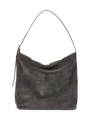 A.p.c. A.P.C. Vera Maxi Suede Shoulder Bag Gris Ardoise