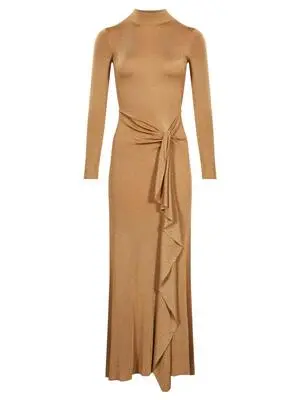 Roland Mouret Knit Drape Gown Gold