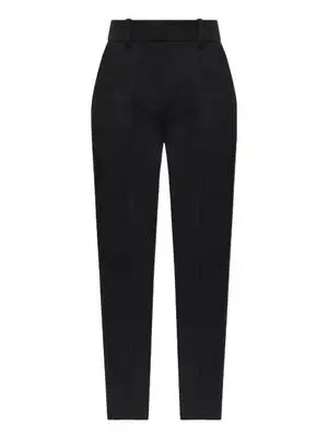 Balmain Wool Pleated Trousers - Black