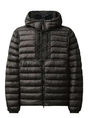 C.P. COMPANY Hooded Down Jacket With Goggle Lens - Black