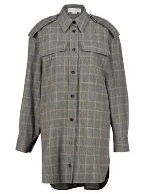 Stella McCartney Checked Shirt Mini Dress - Grey