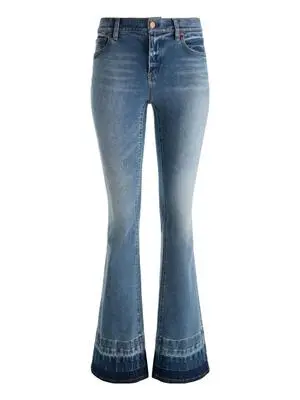 ALICEOLIVIA Alice + Olivia Flared Jeans With Distressed Cuffs - Blue