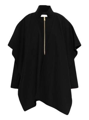 DARKPARK Robin Zip-up Layered Cape Jacket - Black