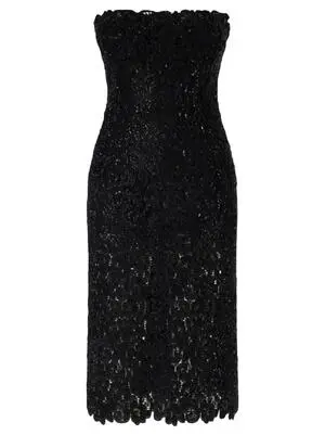 Ermanno Scervino Crystal-embellished Lace-knit Midi Dress - Black