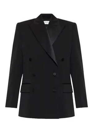 Balmain Long Sleeve Double-breasted Blazer - Black