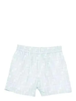 Fendi Ff Logo-jacquard Shorts - Light Blue