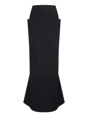 Alaïa Wool Knit Flared Column Skirt - Noir