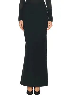Alaïa ALAÏA Wool Knit Flared Column Skirt Noir