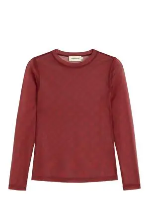 THINKING MU Thinking Mu Sheer Printed Long Sleeve Top