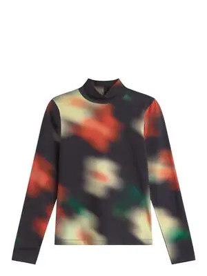 THINKING MU Thinking Mu Ellen Bloom High Neck Long Sleeve Top