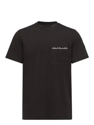 Moncler Logo Cotton Jersey T-Shirt Black