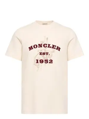 Moncler Horse Print Cotton Jersey T-Shirt White
