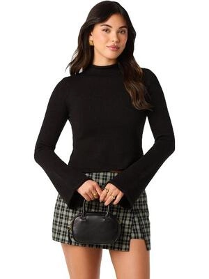 Astr The Label ASTR The Label May Bell Sleeve Mock Neck Sweater Black