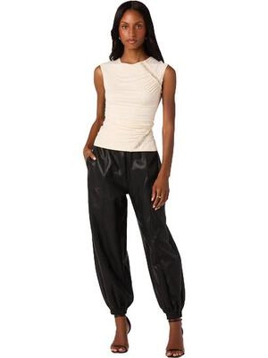 Astr The Label Adity Faux Leather Balloon Pants - Black