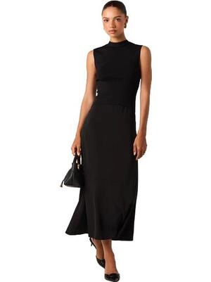 Astr The Label ASTR The Label Ora High-Neck Tie-Back Midi Dress Black
