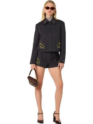 ASTR THE LABEL ASTR The Label Jalen Embroidered High-Rise Shorts