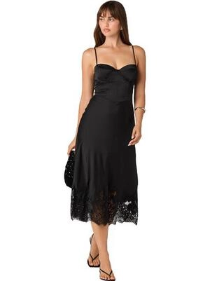 Astr The Label ASTR The Label Abrianna Bustier Satin Midi Dress Black