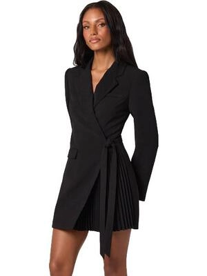 Astr The Label Blazer Wrap Mini Dress - Black