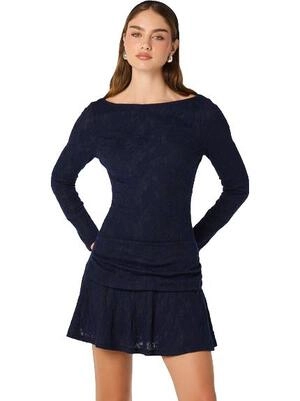 ASTR THE LABEL ASTR The Label Cora Textured Drop Waist Mini Dress