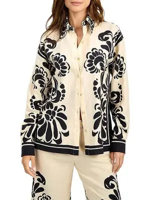 Trina Turk Long Sleeve Nivara Top - Tivoli